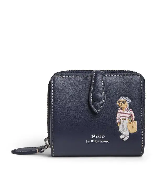 Polo Ralph Lauren Small Leather Polo Bear Wallet - Navy