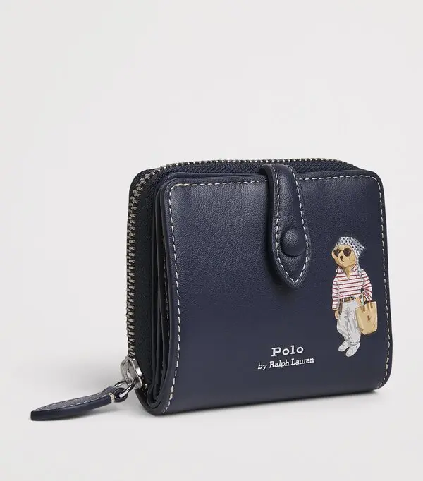 Polo Ralph Lauren Small Leather Polo Bear Wallet - Navy