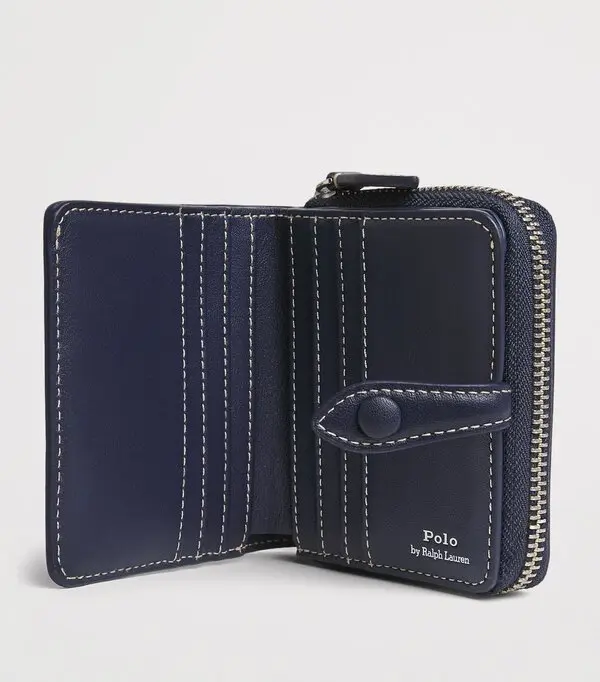Polo Ralph Lauren Small Leather Polo Bear Wallet - Navy