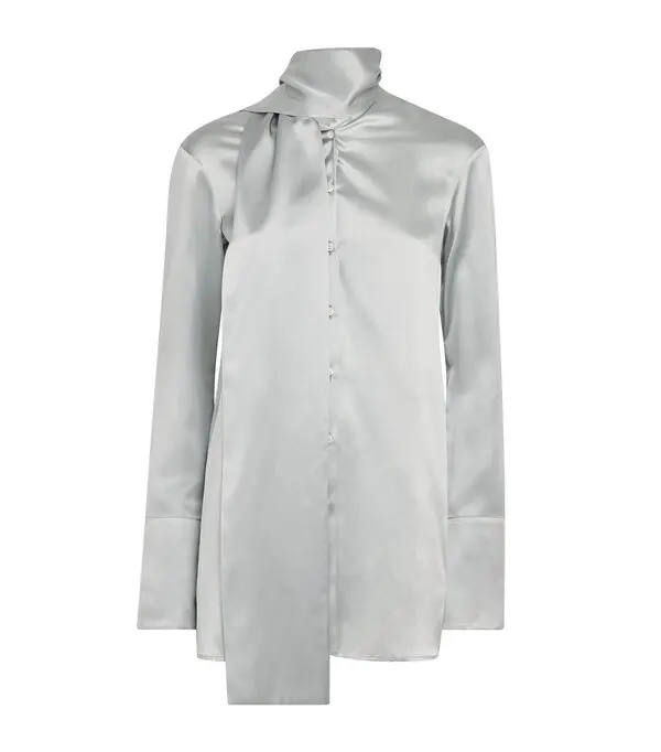 LAURA PITHARAS Silk Neck-tie Shirt