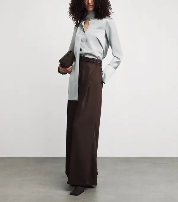 LAURA PITHARAS Silk Neck-tie Shirt