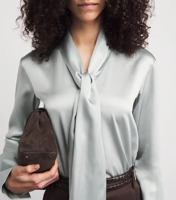 LAURA PITHARAS Silk Neck-tie Shirt