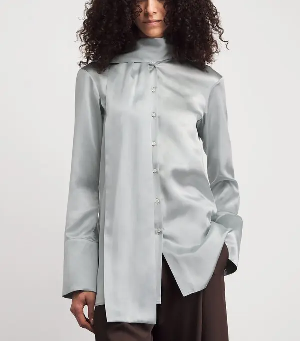 LAURA PITHARAS Silk Neck-tie Shirt