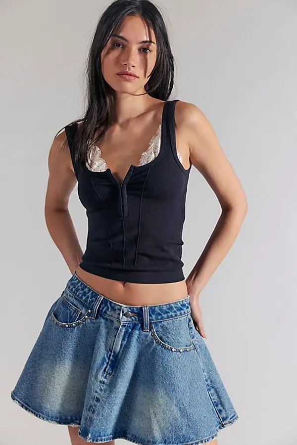 UNDERSTATED LEATHER Dakota Denim Mini Skirt