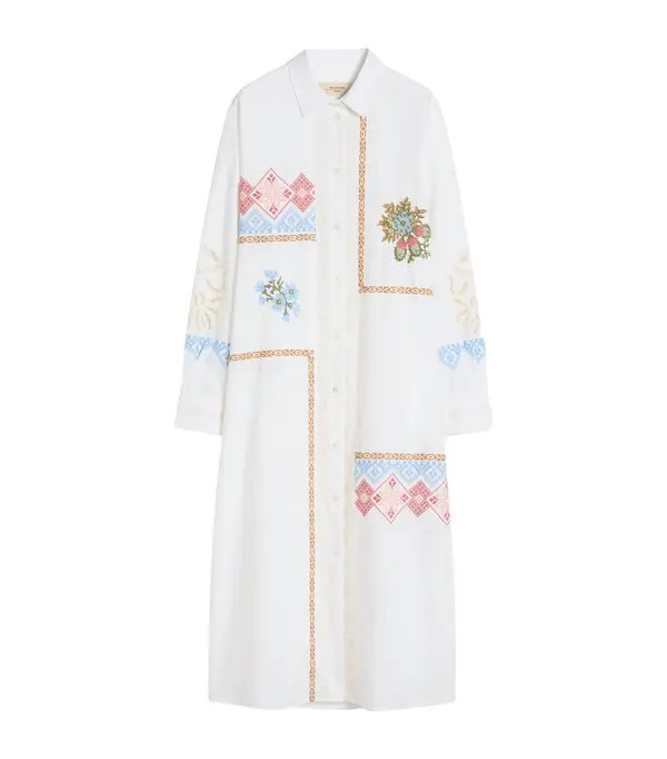 Max Mara Cotton Embroidered Shirt Dress
