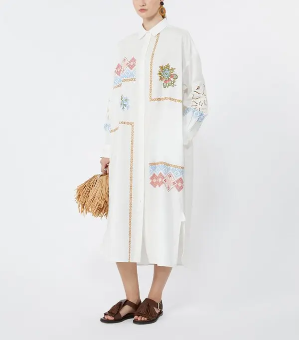 Max Mara Cotton Embroidered Shirt Dress