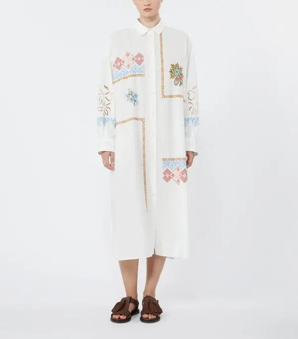Max Mara Cotton Embroidered Shirt Dress