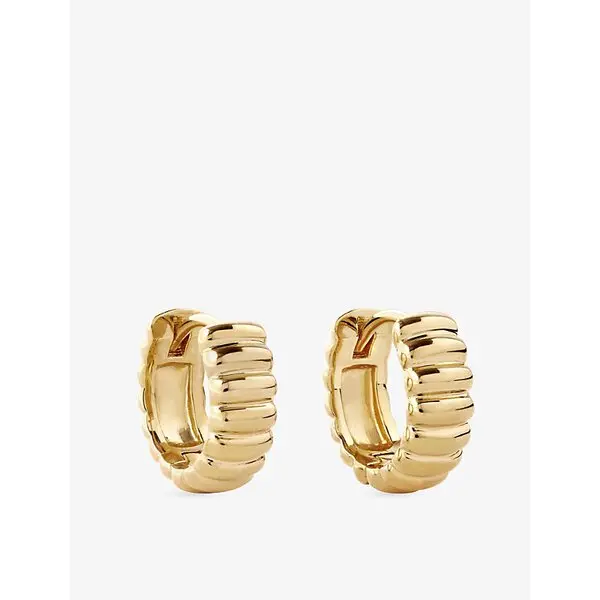 Astley Clarke Aurora Ridge Huggie Earrings - Yellow Gold Vermeil