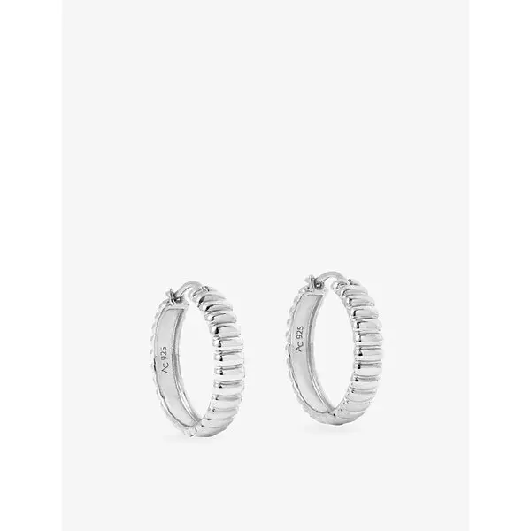 Astley Clarke Aurora Ridge Hoop Earrings - Sterling Silver