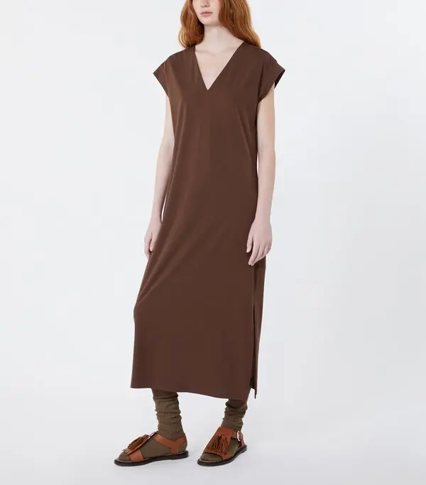 Max Mara Jersey Midi Dress - Brown