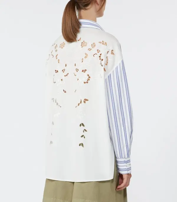 Max Mara Cotton Poplin Embroidered Shirt