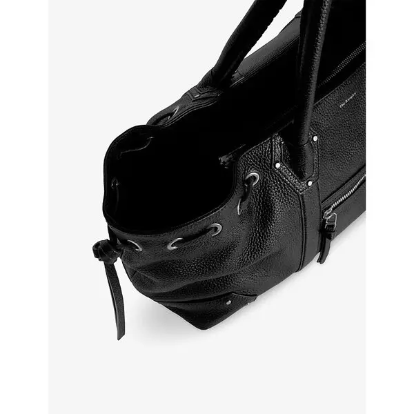 The Kooples Logo-embossed Leather Tote