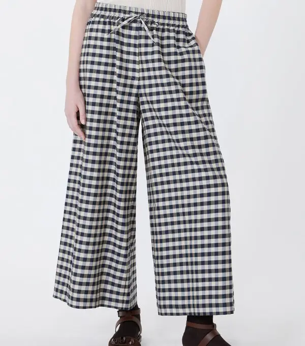 Max Mara Check Print Trousers