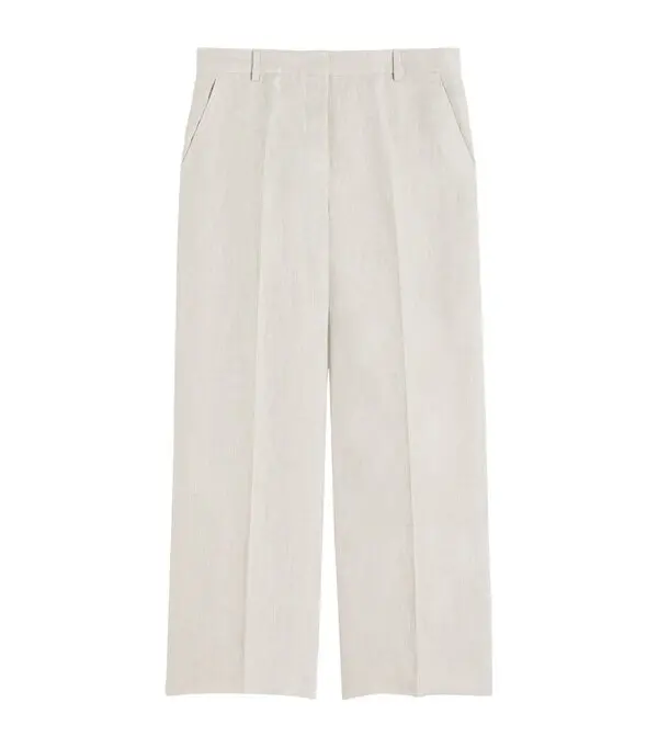 Max Mara Linen Wide-leg Trousers - White