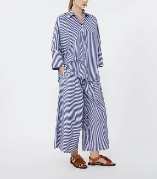 Max Mara Stripe Wide-leg Trousers - Blue