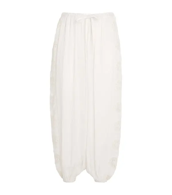 Sandro Crinkled Crepon Wide Leg Trousers - Beige