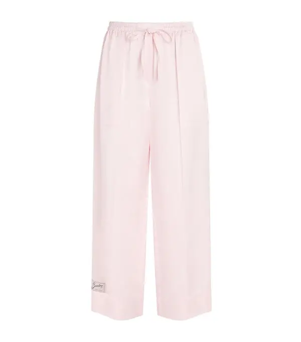 Sandro Satin Wide-leg Trousers - Pink