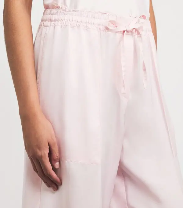Sandro Satin Wide-leg Trousers - Pink