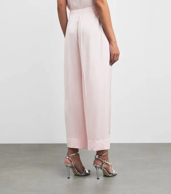 Sandro Satin Wide-leg Trousers - Pink