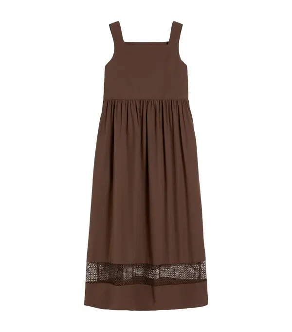 Max Mara Cotton Lace-trim Midi Dress - Brown