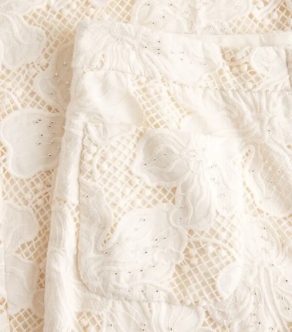 Sandro Guipure Lace Tailored Trousers - Beige