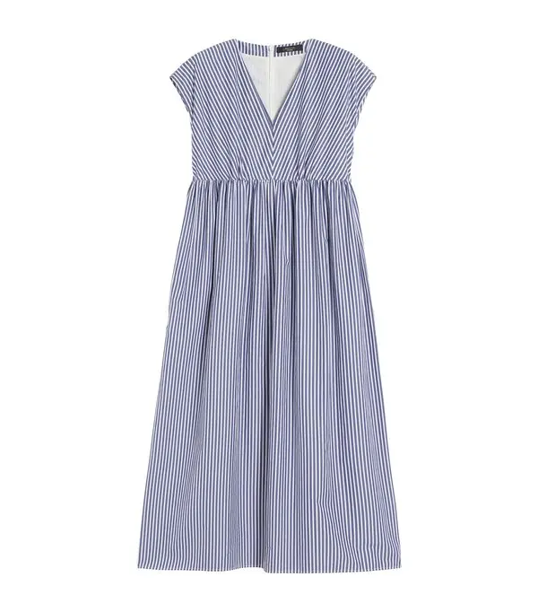 Max Mara Cotton Stripe Midi Dress - Blue