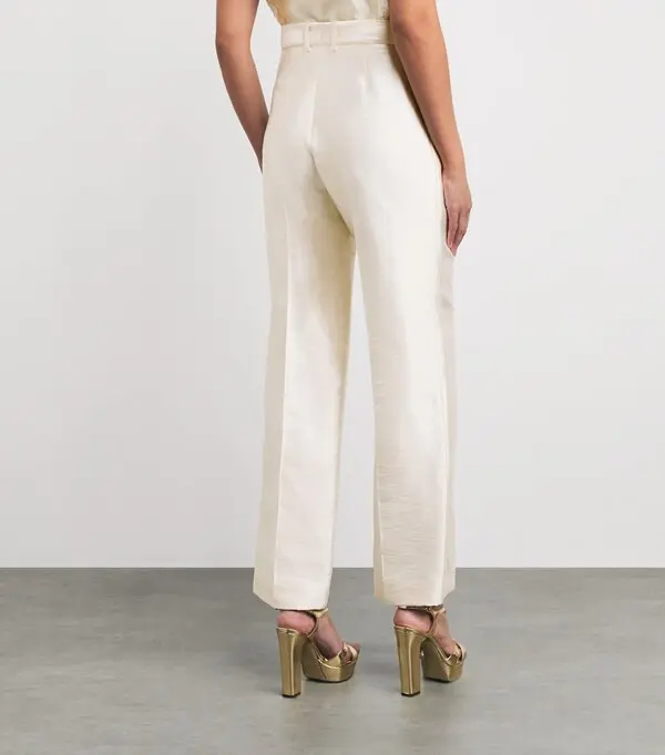 Sandro Satin Tailored Trousers - Beige