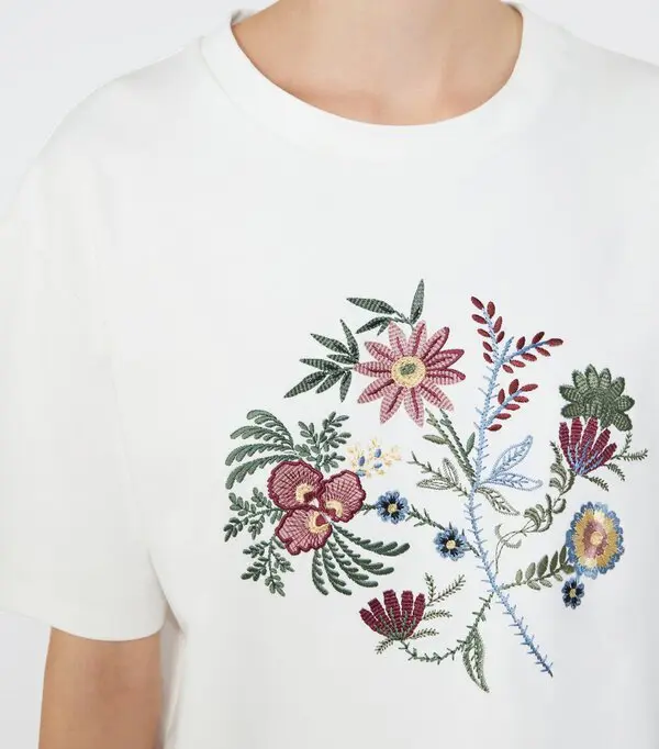 Max Mara Cotton Floral-embroidered T-shirt