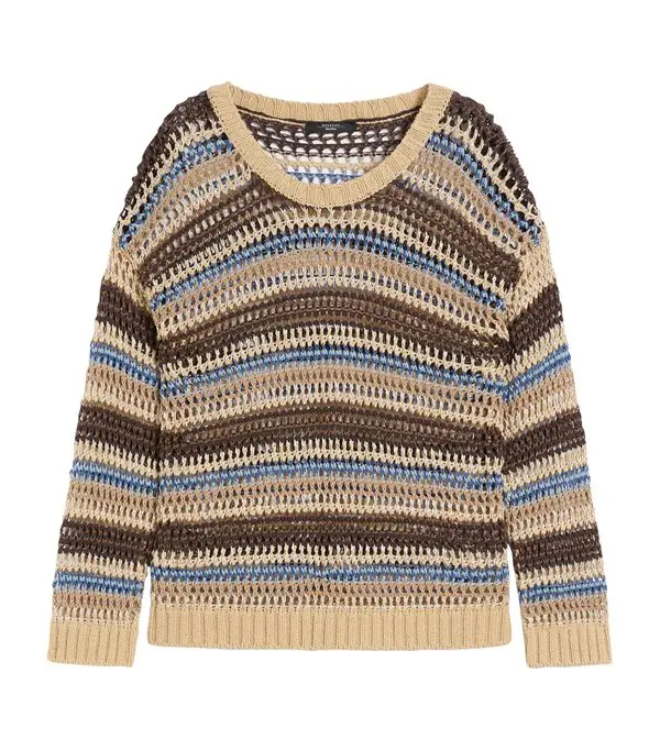 Max Mara Linen-blend Open-knit Sweater