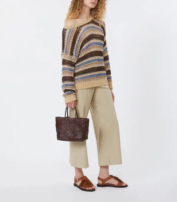 Max Mara Linen-blend Open-knit Sweater