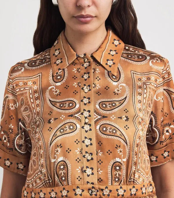 Sandro Bandana-print Cropped Shirt - Brown