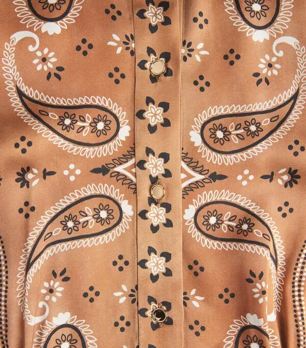 Sandro Bandana-print Cropped Shirt - Brown