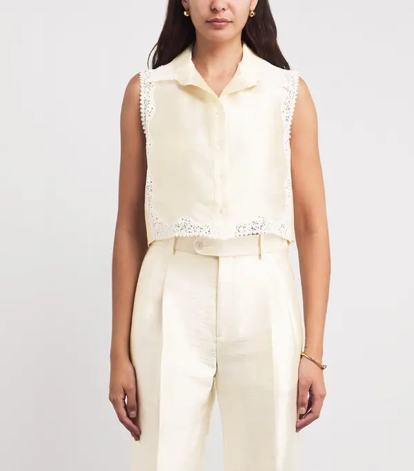 Sandro Lace-trim Cropped Shirt