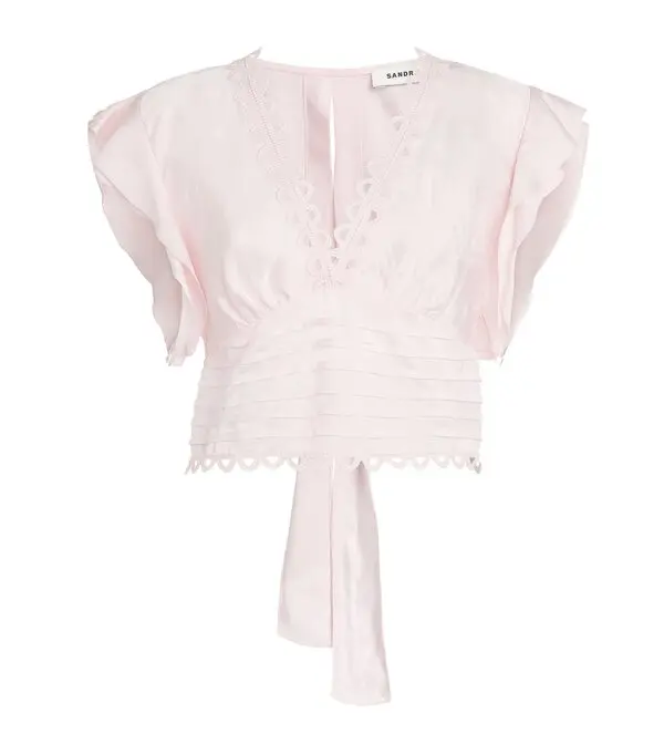 Sandro Tie-back Crop Top