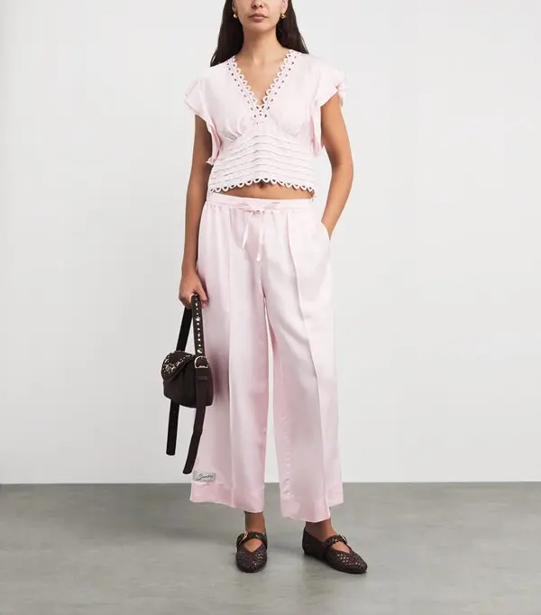 Sandro Tie-back Crop Top