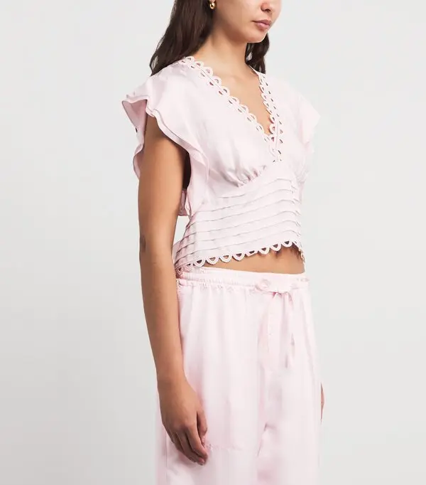 Sandro Tie-back Crop Top