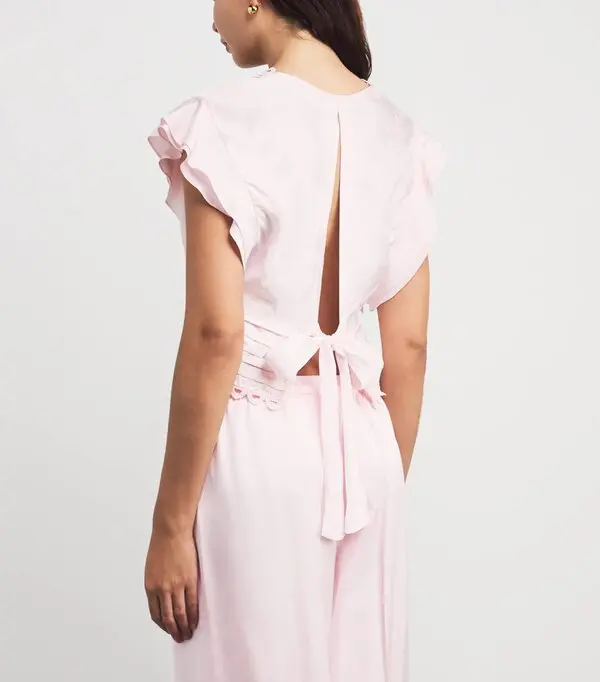 Sandro Tie-back Crop Top