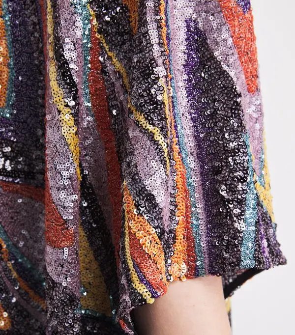 TALLER MARMO Gala Sequin Kaftan Maxi Dress - Blue