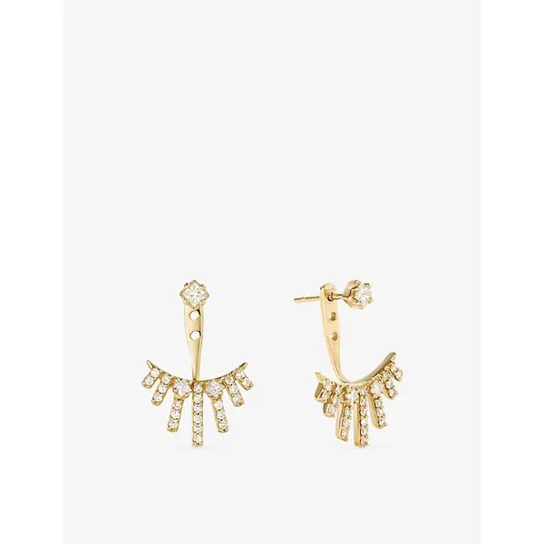 Astley Clarke Rising Sun Diamond And Yellow-gold Jacket Stud Earrings - Yellow Gold