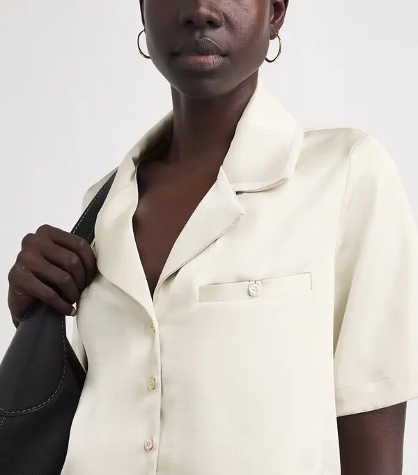 Claudie Pierlot Satin Cropped Shirt