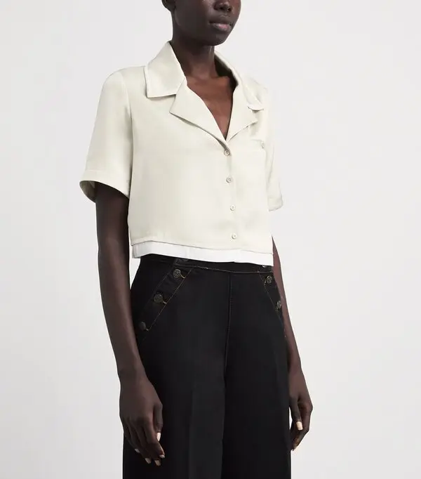 Claudie Pierlot Satin Cropped Shirt