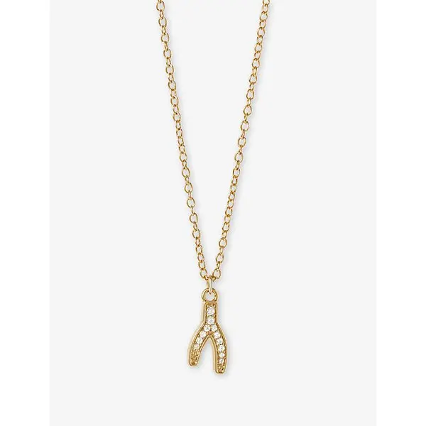 Astley Clarke Celestial Wishbone Pendant Necklace - Yellow Gold Vermeil