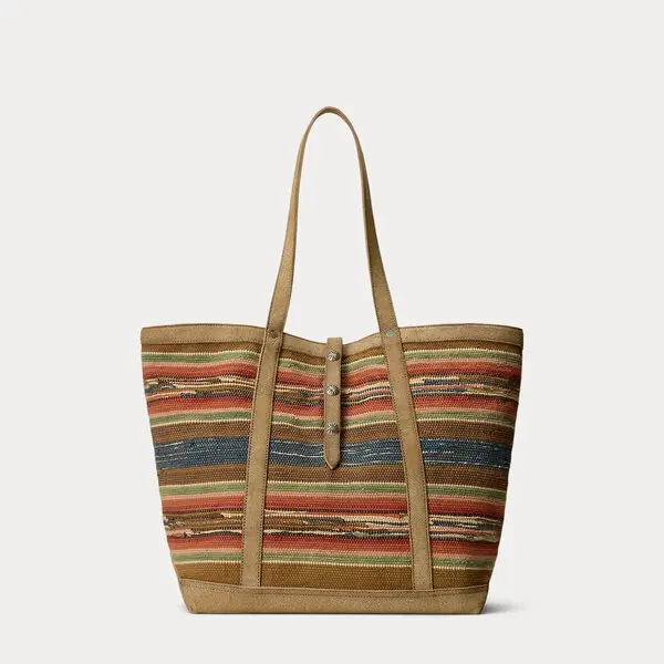 Ralph Lauren Handwoven Jacquard Tote - Multi/beige