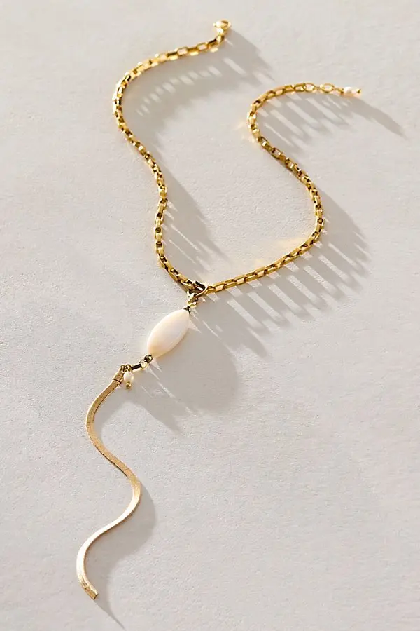 MARY MORETTI Lariat Necklace - Mother Of Pearl