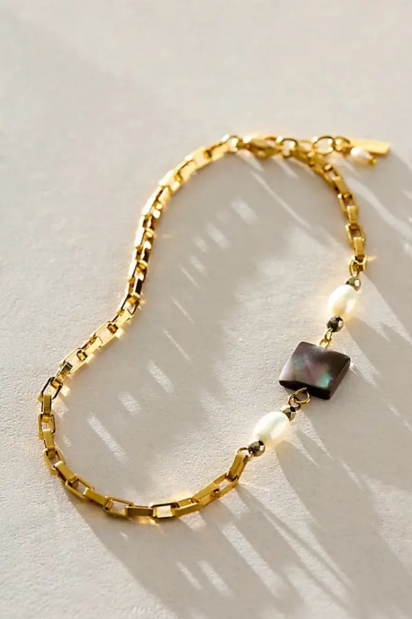 MARLY MORETTI Mixed Bead Anklet - Shell