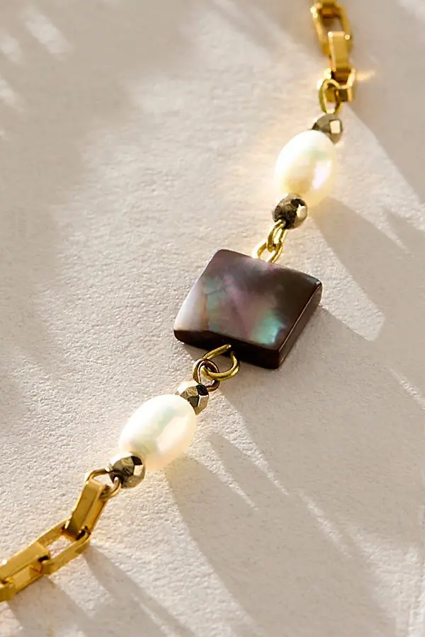 MARLY MORETTI Mixed Bead Anklet - Shell