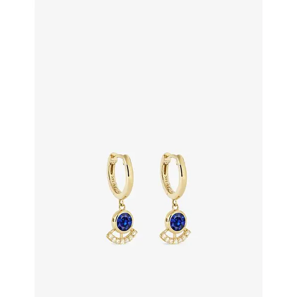 Astley Clarke Icon 14ct Yellow-gold, Sapphire And Lab-grown Diamond Drop Huggies - Yellow Gold