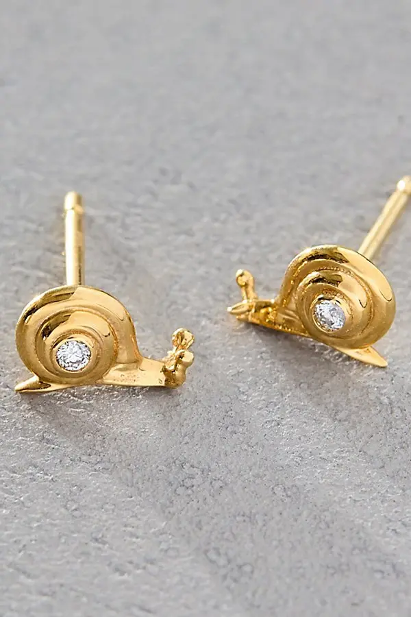 MAURA GREEN Stud Earrings - Mini Snails