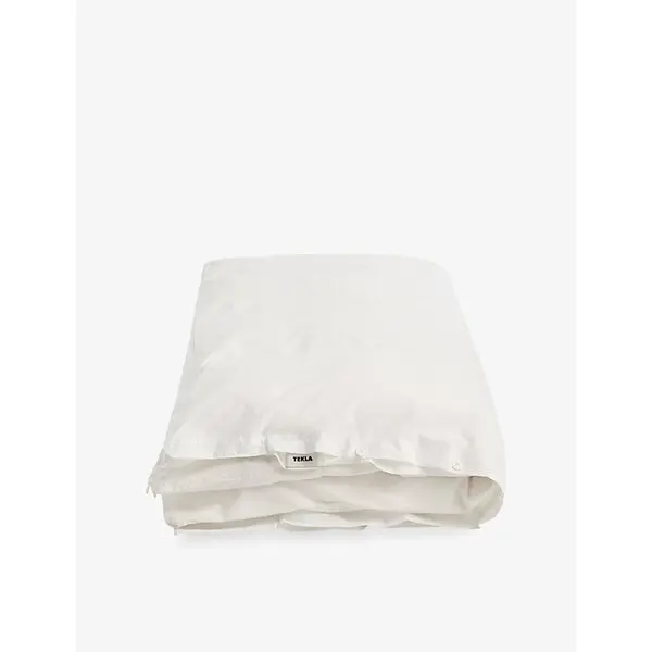 TEKLA Percale Super-king Cotton Duvet Cover - Broken White