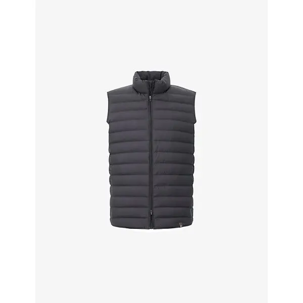 Boggi Milano Quilted Funnel-neck Shell Gilet Xxl - Navy Blue